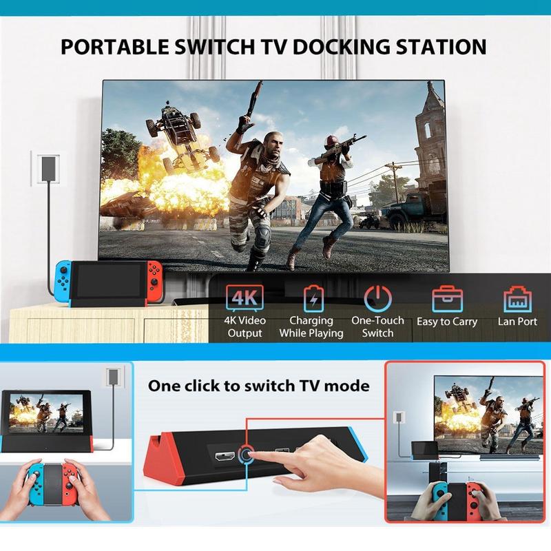 Multi-Port Ladestation für Nintendo Switch / Switch OLED (LAN Modell ...