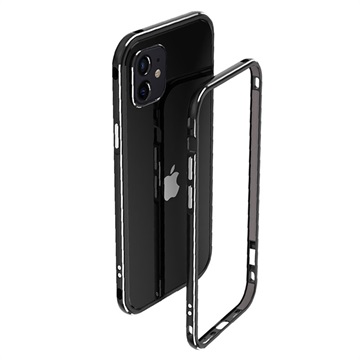 Polar Lights Style iPhone 12 Mini Metall Bumper - Schwarz / Silber