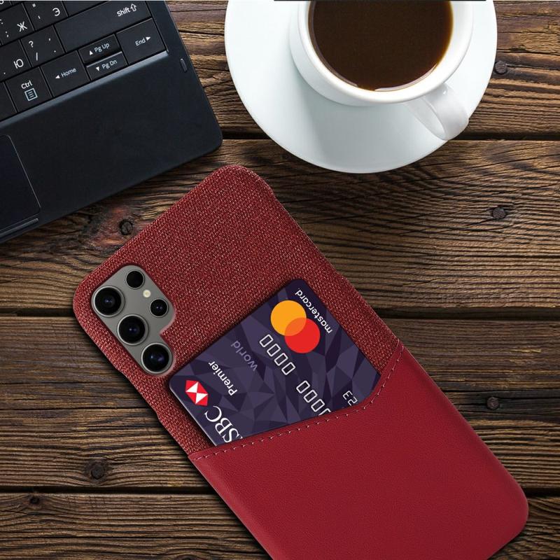 Samsung Galaxy S25 Ultra KSQ Hülle mit Kartenhalter - Rot