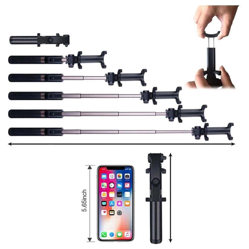 Universaler 3 In 1 Bluetooth Selfiestick Mit Stativ Schwarz