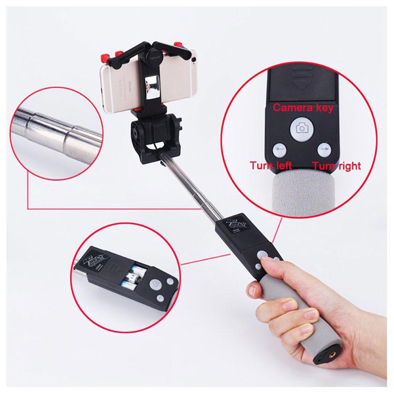 Smart 360-Grad-Drehung Wireless Selfie Stick - Schwarz